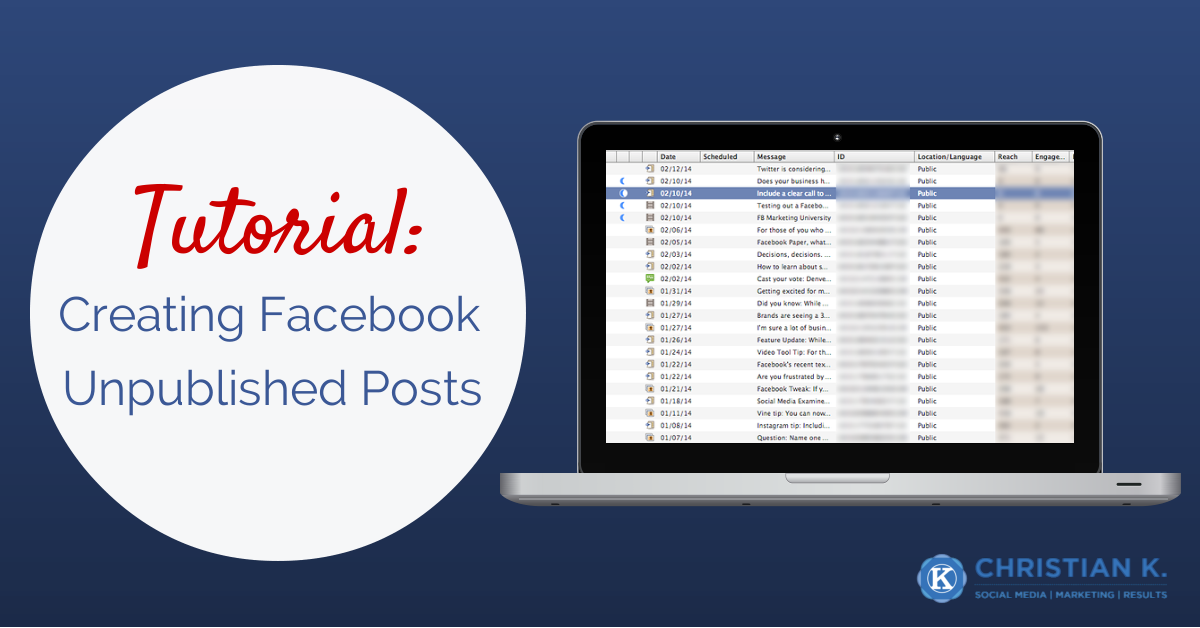 How to create a Facebook unpublished post or dark post in Power Editor